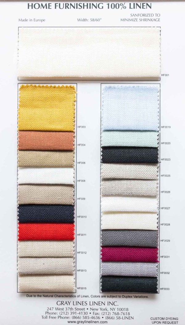 Color cards – Gray Lines Linen