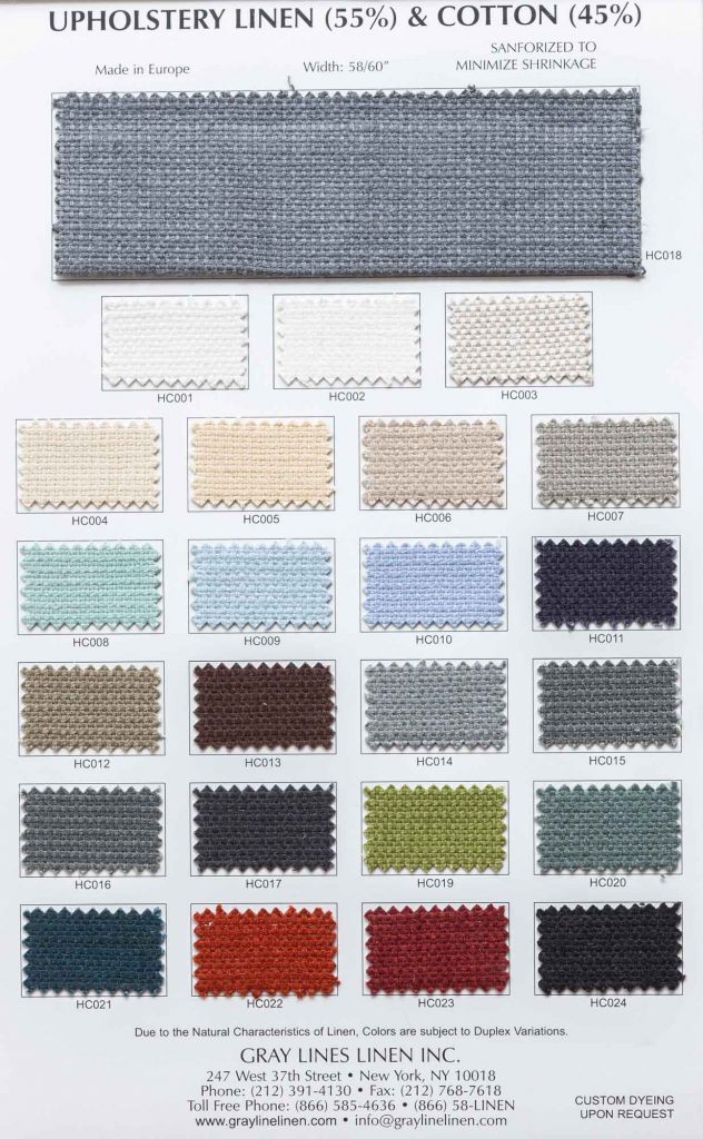 Color cards – Gray Lines Linen