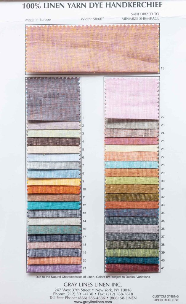 Color cards – Gray Lines Linen