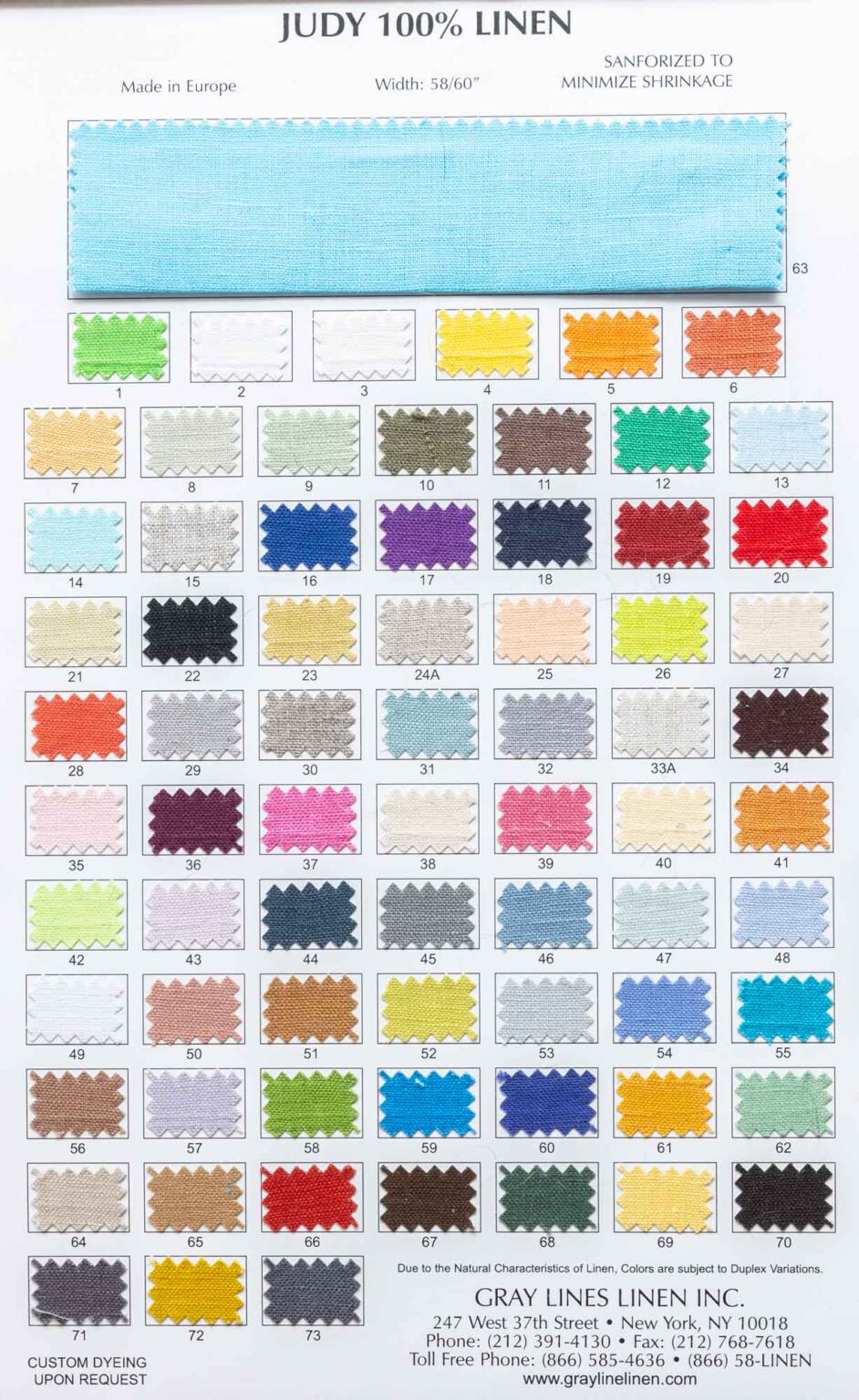 Color cards – Gray Lines Linen